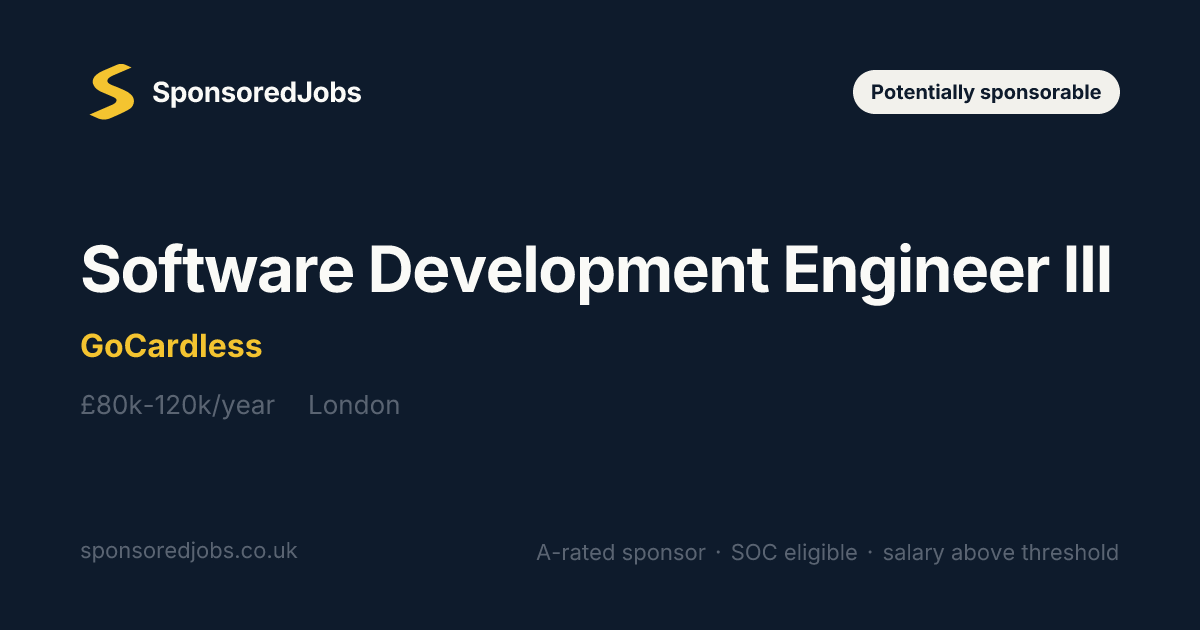 Software Development Engineer III at GoCardless